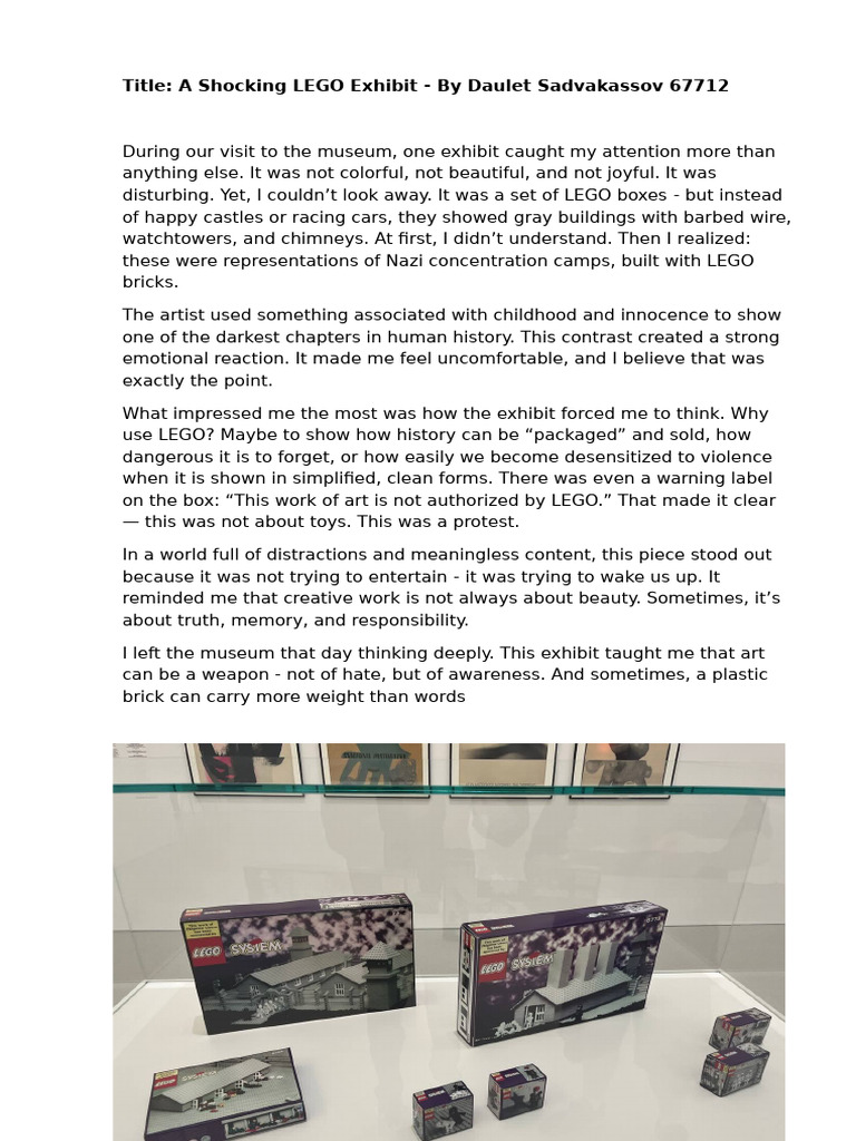 A Shocking LEGO Exhibit - by Daulet Sadvakassov 67712 | PDF