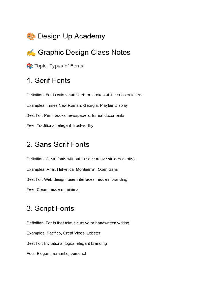 Understanding Font Types and Uses | PDF