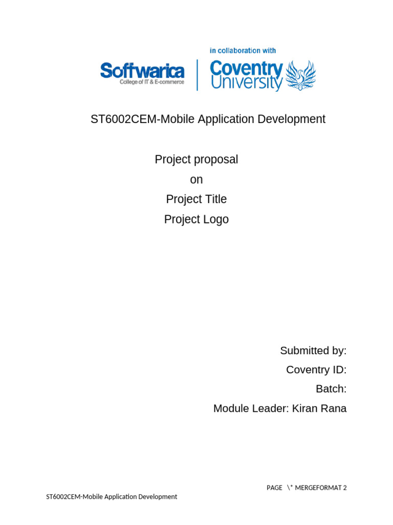 Mobile Application Project Proposal | PDF