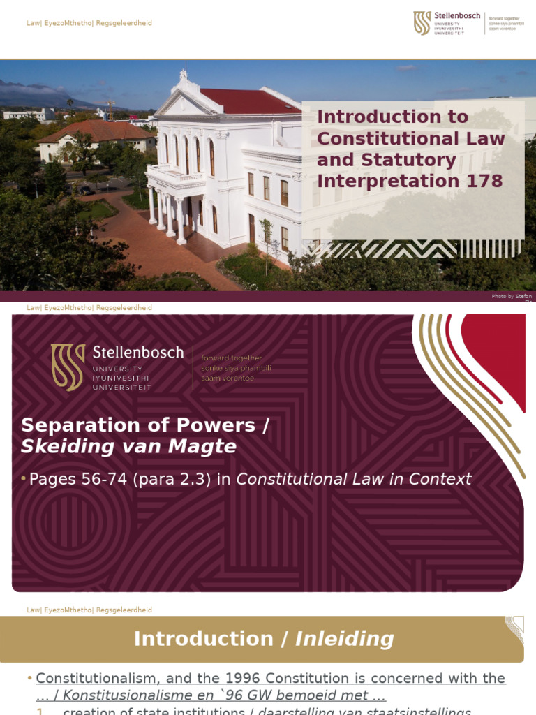 Lecture 8 - Separation of Powers 2025 | PDF | Presidents Of The United ...