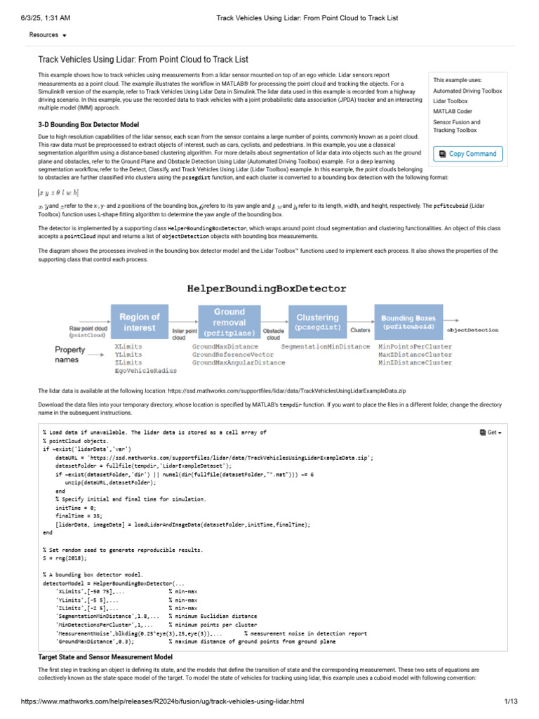 Track Vehicles Using Lidar - From Point Cloud To Track List | PDF ...