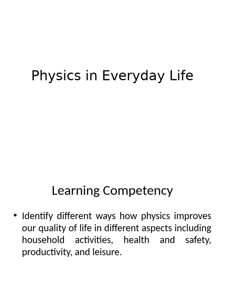Physics Everyday Life Lesson Final | PDF