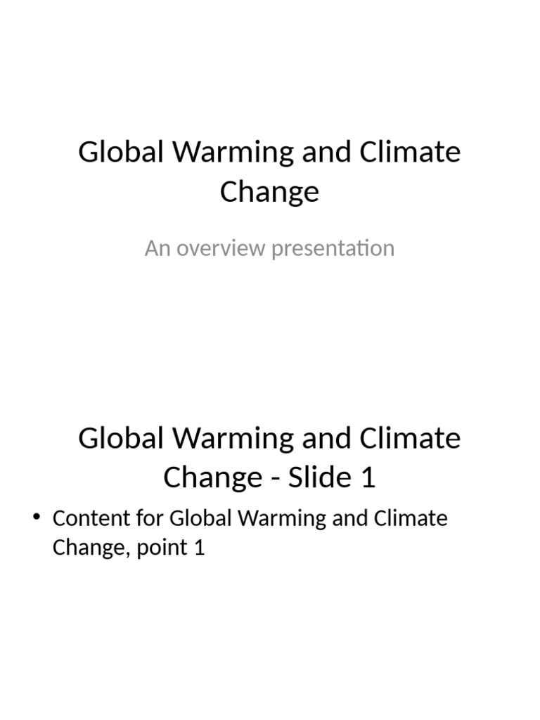Global Warming and Climate Change | PDF