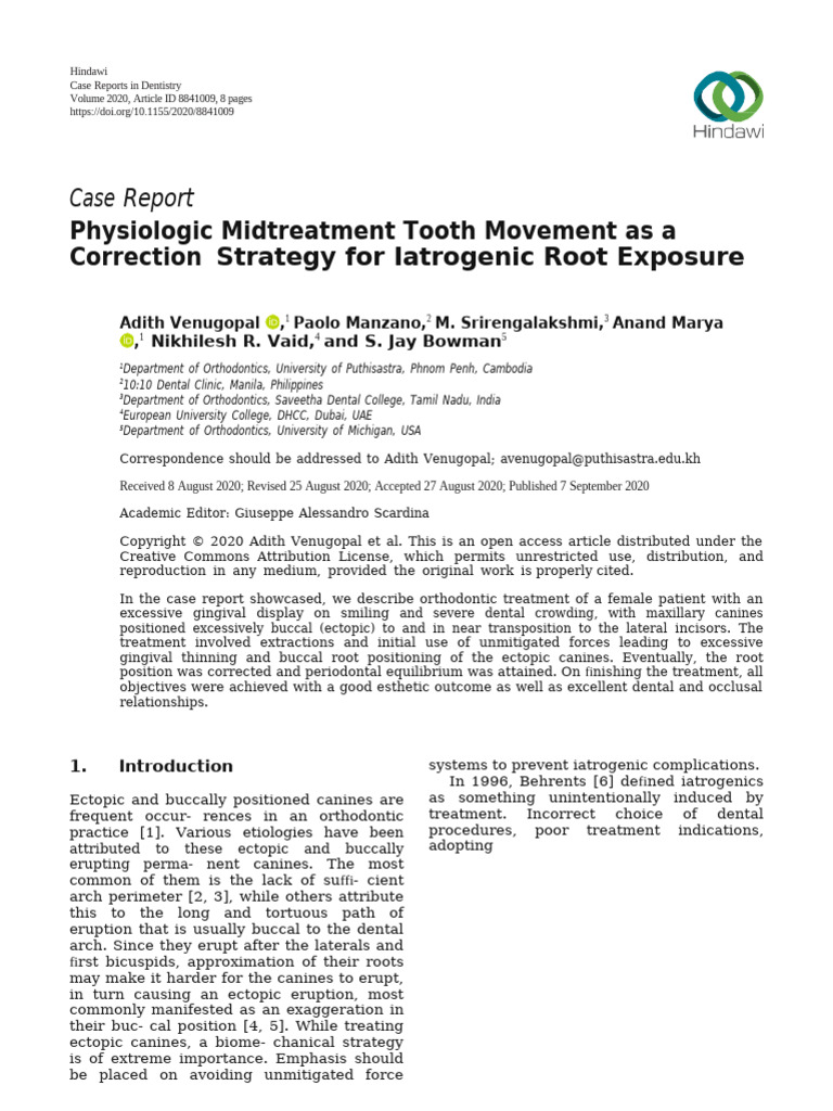 06.venugopal - Canine Root Exposure | PDF | Dental Anatomy | Dentistry