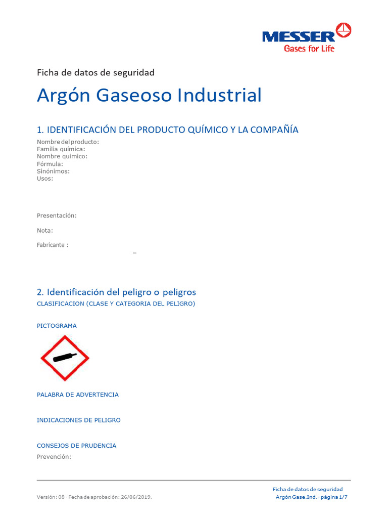 Fichas de Seguridad de Argon | PDF | Argón | Soldadura
