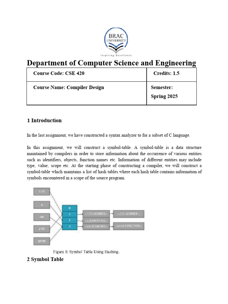 Lab2 Spec SymbolTable Generation | PDF | Scope (Computer Science) | Pointer (Computer Programming)