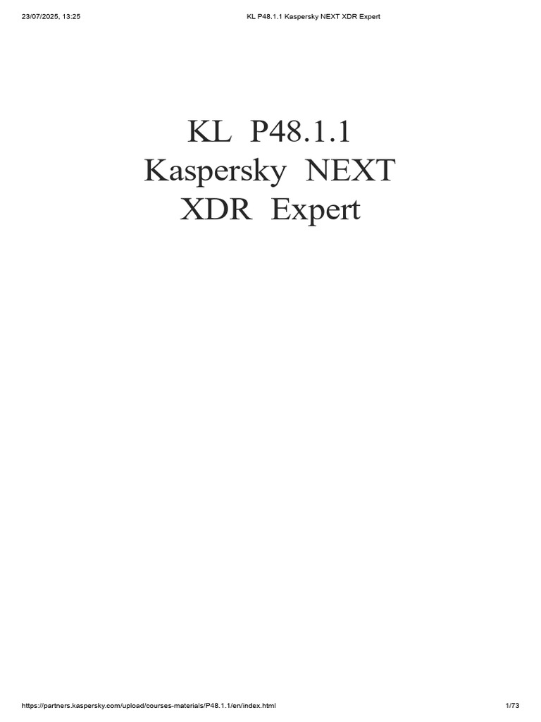 Kaspersky NEXT XDR Expert Overview | PDF | Malware | Security
