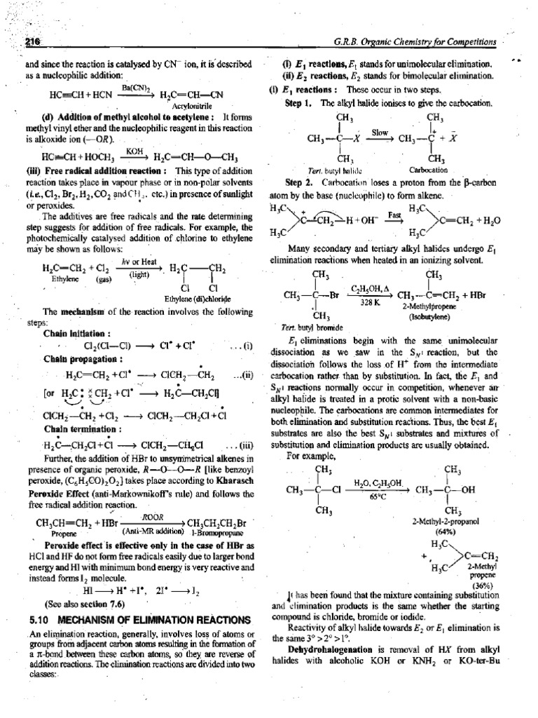 OP Tandon Organic Chemistry Mechanisms | PDF | Alkene | Chemical Reactions