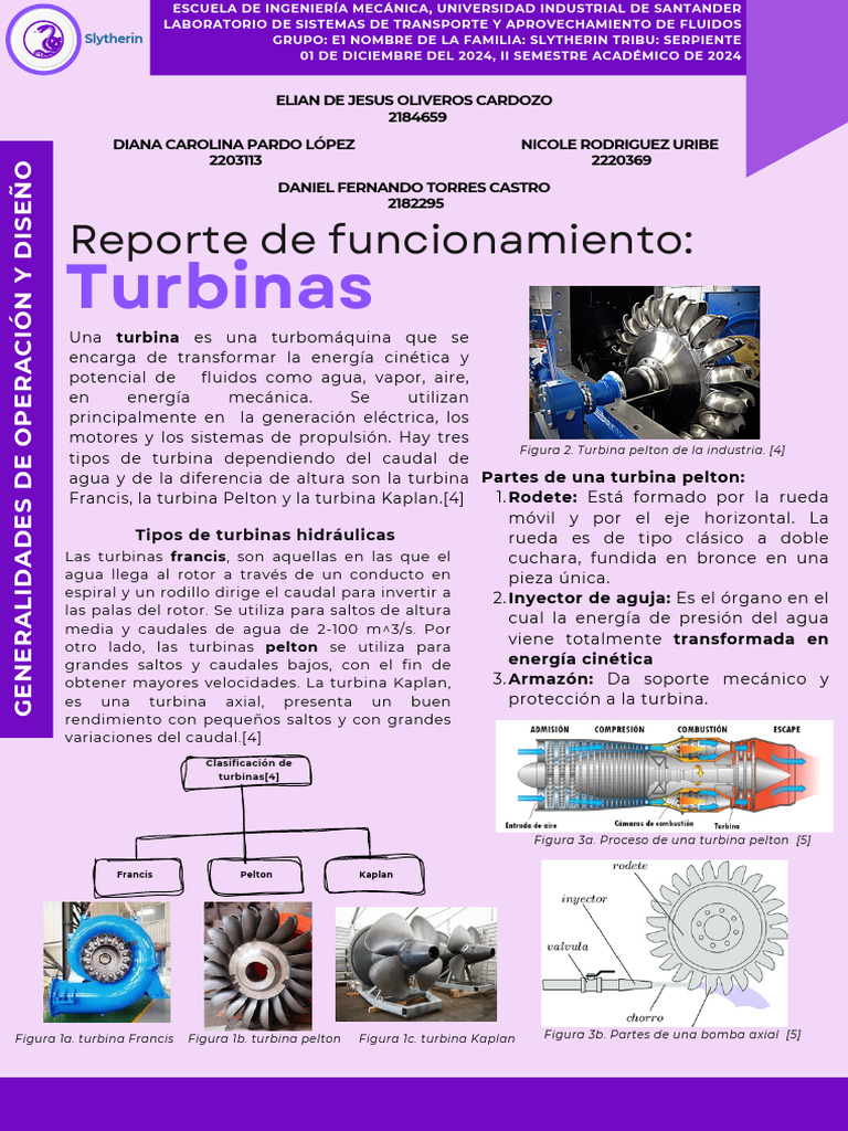 Reporte de Funcionamiento Turbinas | PDF | Turbina | Poder (Física)