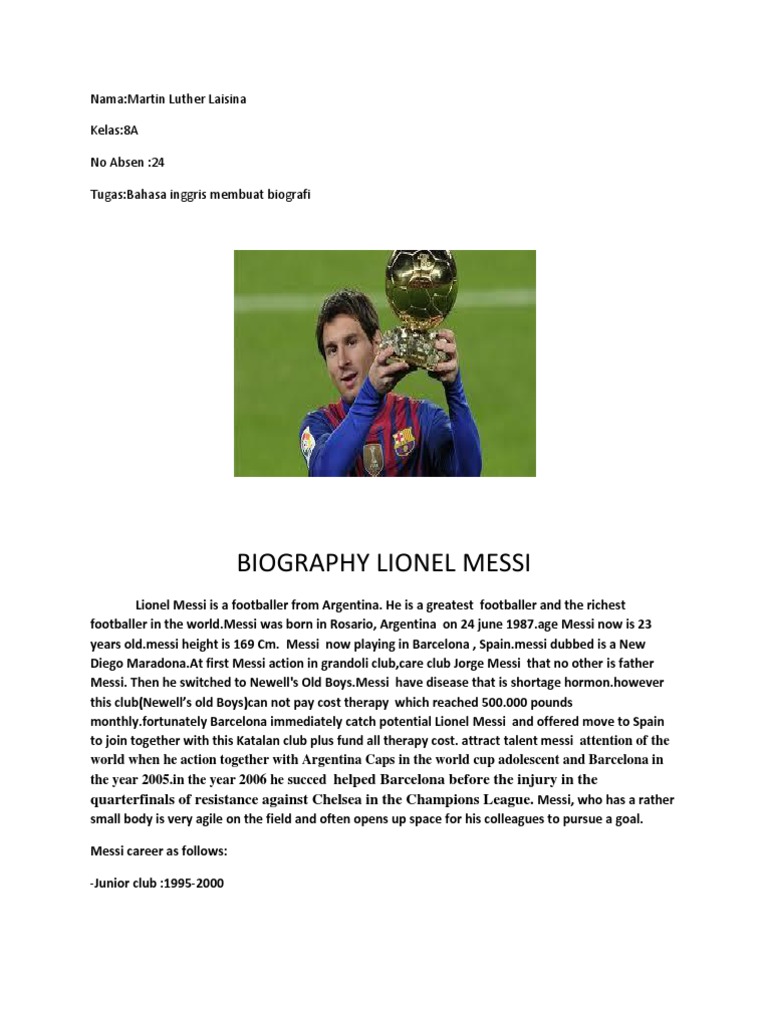 Biografi Messi | PDF | Lionel Messi | Fc Barcelona