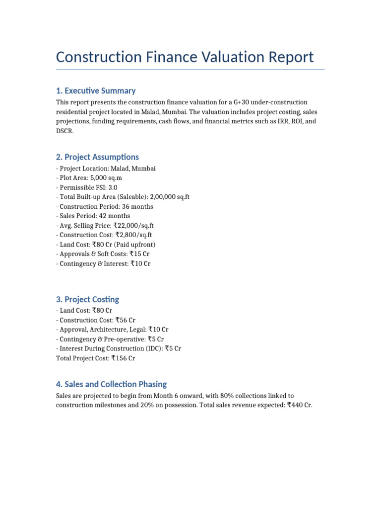 Malad Residential Project Valuation Report | PDF