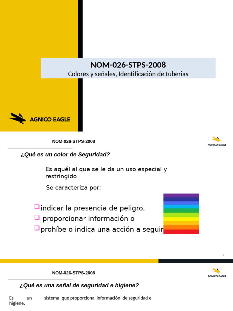 NOM-026 Colores y Señalamientos | PDF | Tubería (transporte de fluidos ...