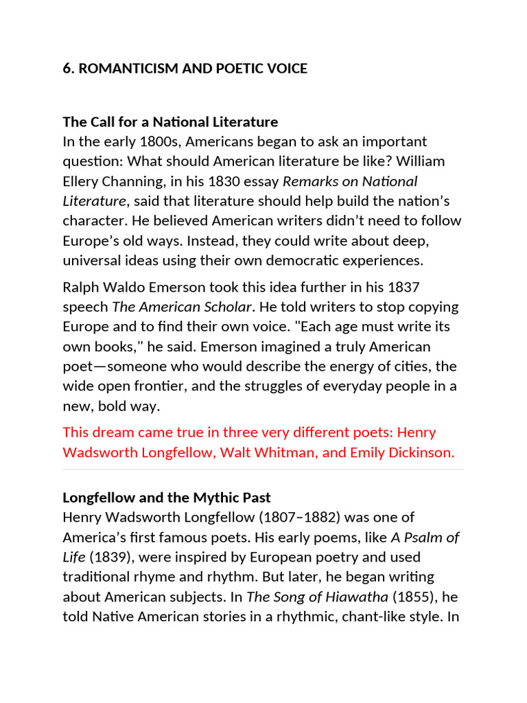 Romanticism and Poetic Voice | PDF | Poetry | Emily Dickinson