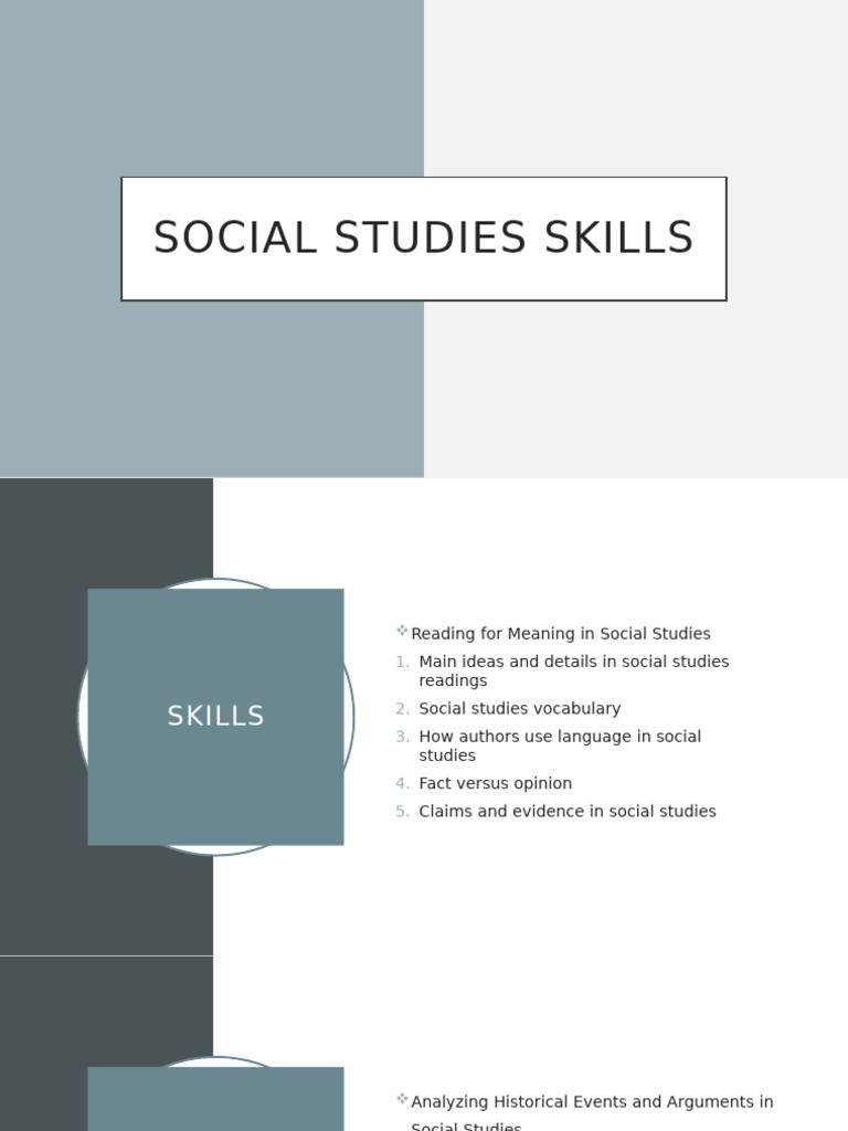 Essential Social Studies Skills Guide | PDF