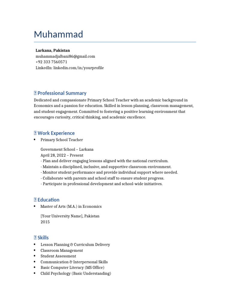 Muhammad CV Updated | PDF