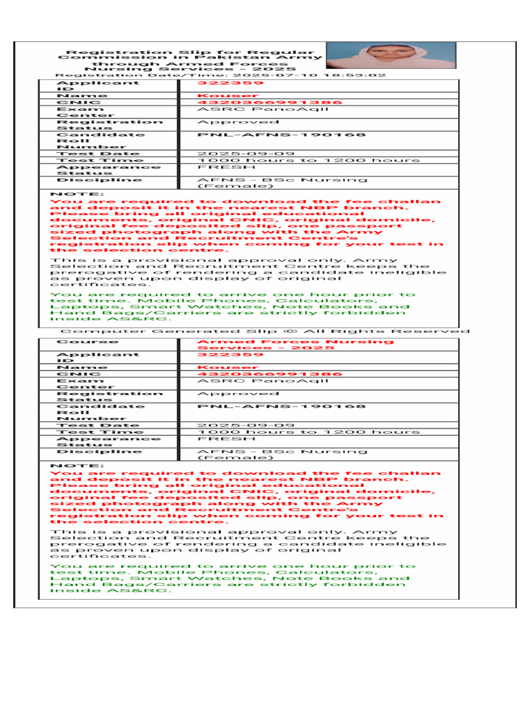 Registration Slip | PDF