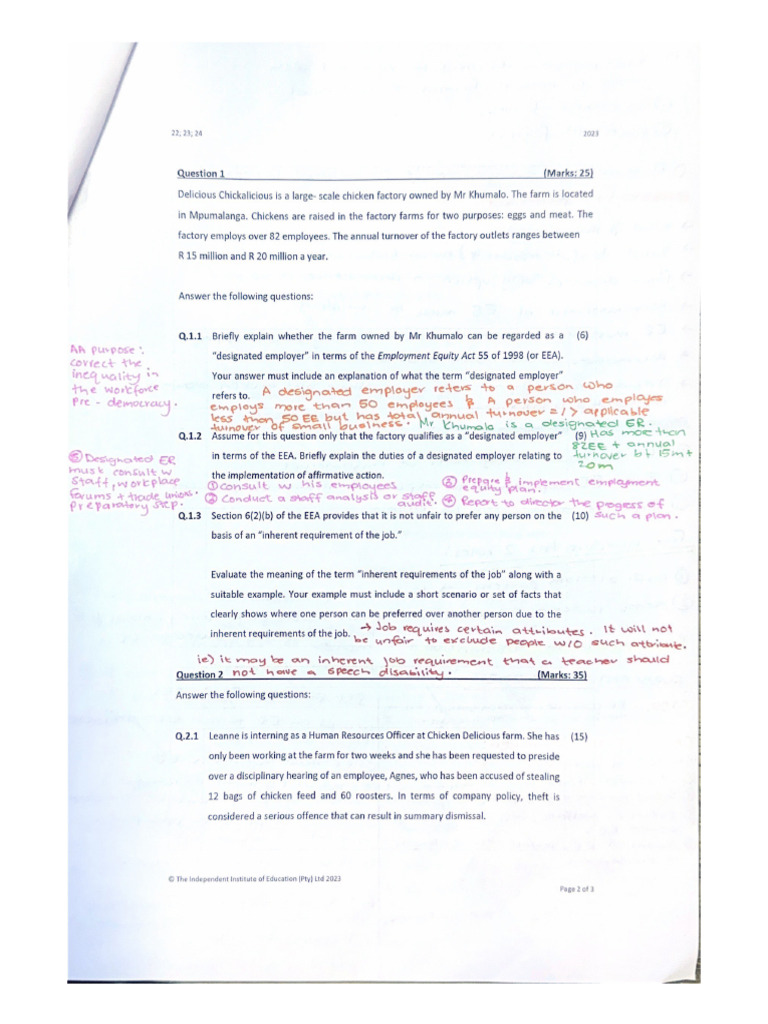 LLAW7321 2023 Past Paper + Answers | PDF