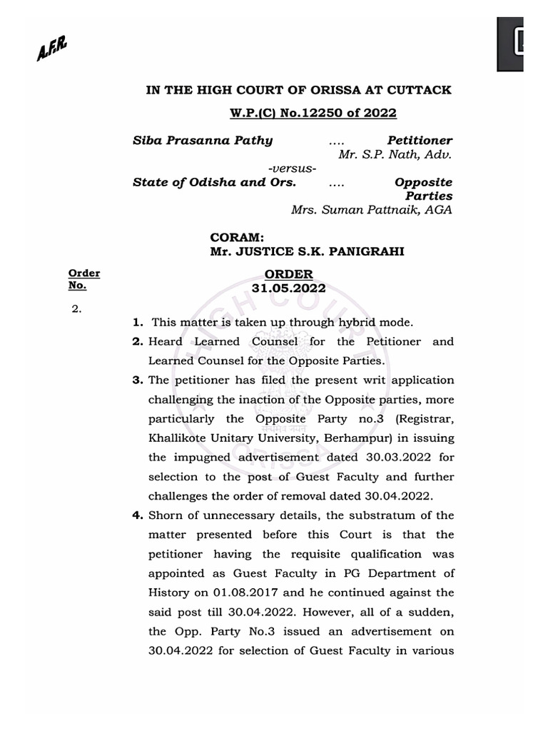 Sina Prasanna Pathy V. Odhisa | PDF