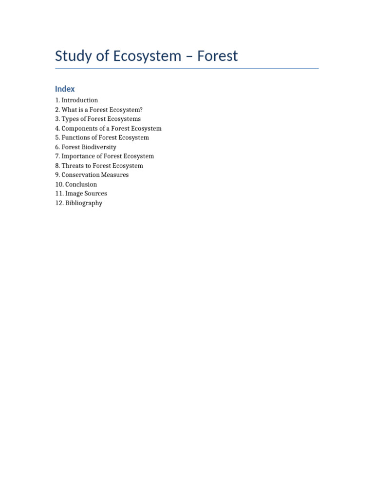 Forest Ecosystem Study and Conservation | PDF | Forests | Ecosystem