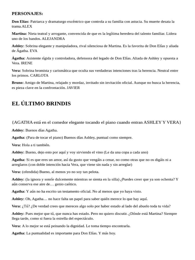 El Último Brindis (Definitivo) | PDF