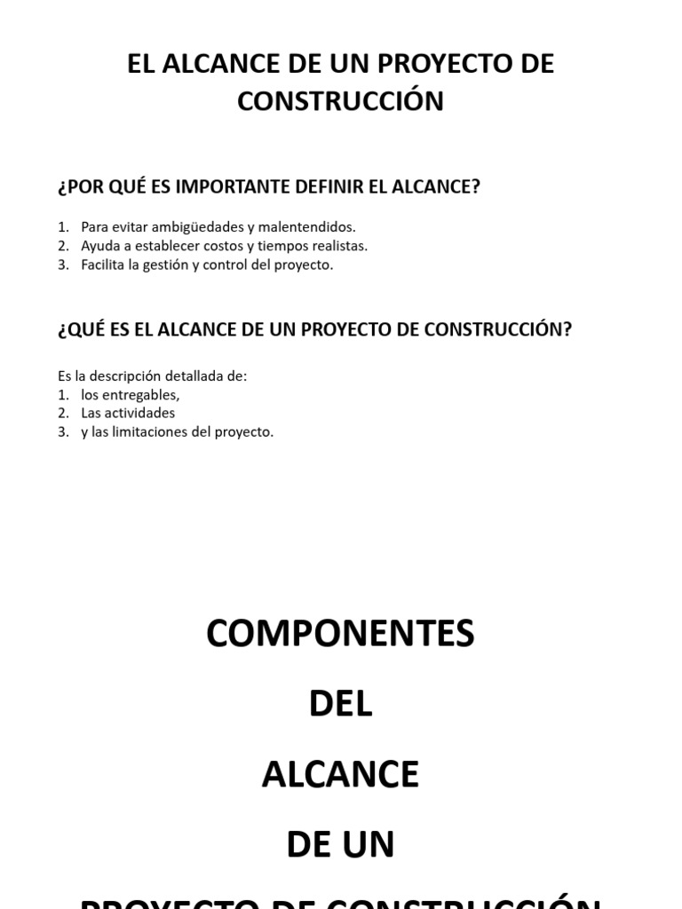 Definición del Alcance en Proyectos de Construcción | PDF | edificio ...