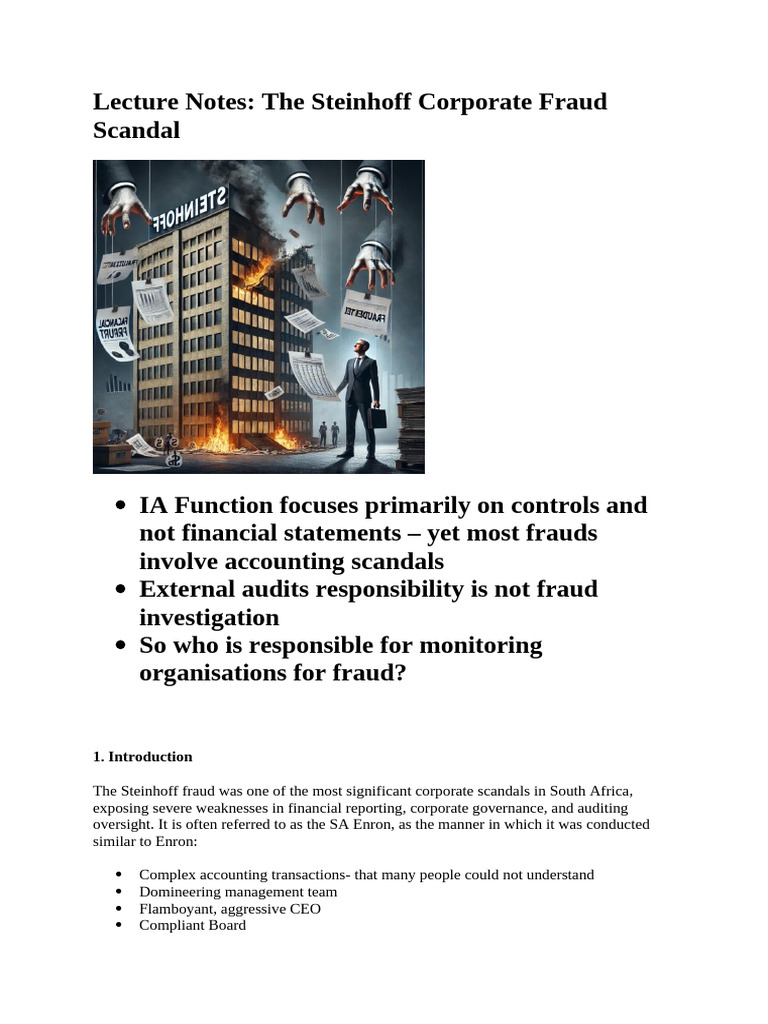 Anatomy of Fraud - Steinhoff | PDF | Audit | Accounting