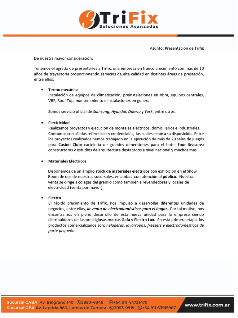 Presentacion Trifix | PDF