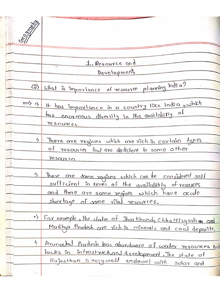 Geography CH 1 Resources and Development | PDF