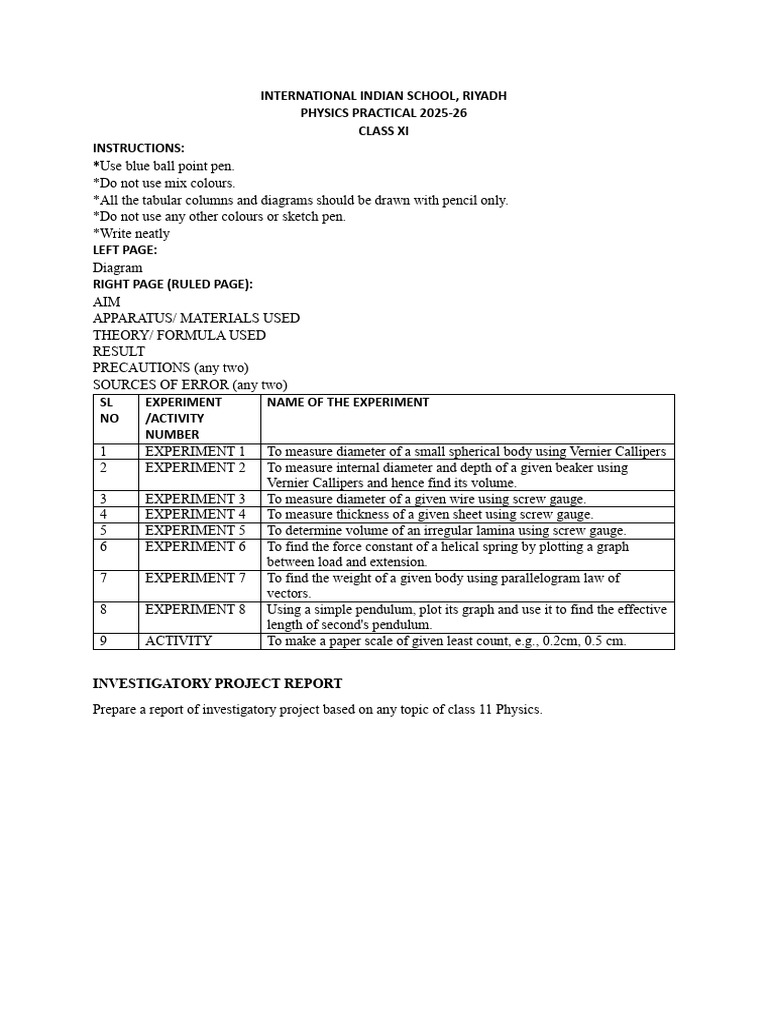 Practical Class 11 | PDF