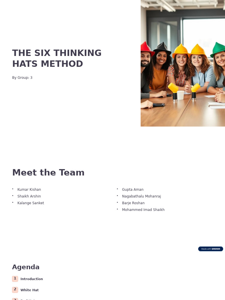 The Six Thinking Hats Method | PDF | Feeling | Emotions