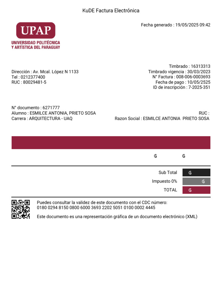 Factura Electrónica KuDE - Mayo 2025 | PDF
