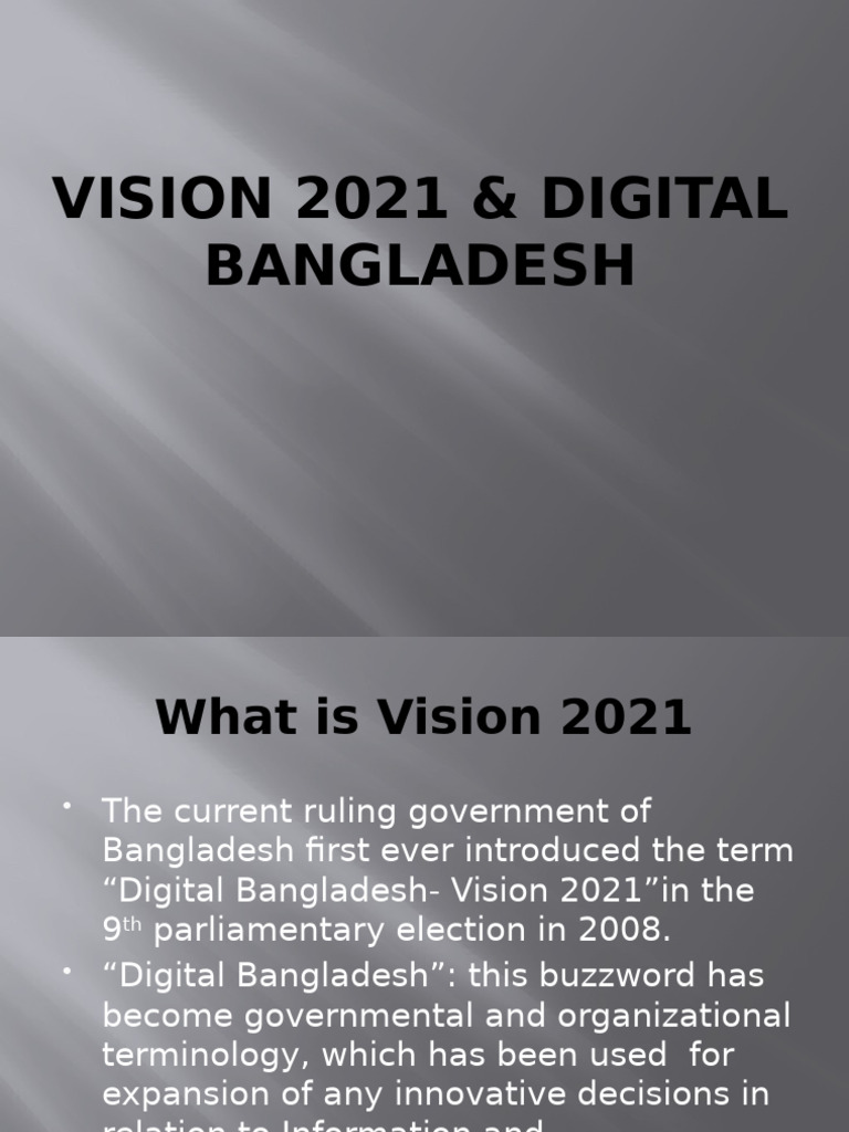 Digital Bangladesh: Vision 2021 Overview | PDF | Information And ...