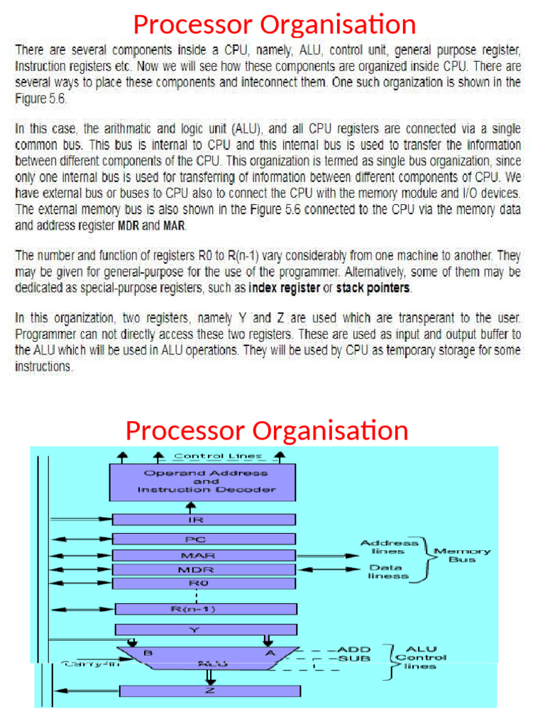 Processor Organisation 1 | PDF