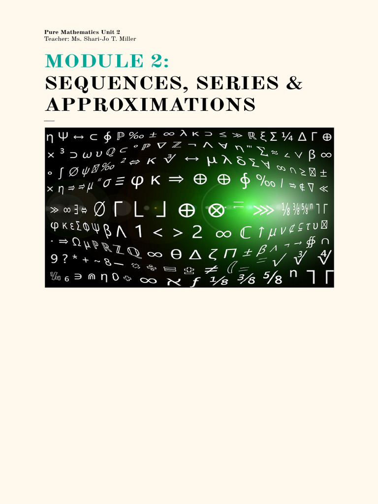 Sequences, Series & Approximations | PDF | Sequence | Limit (Mathematics)