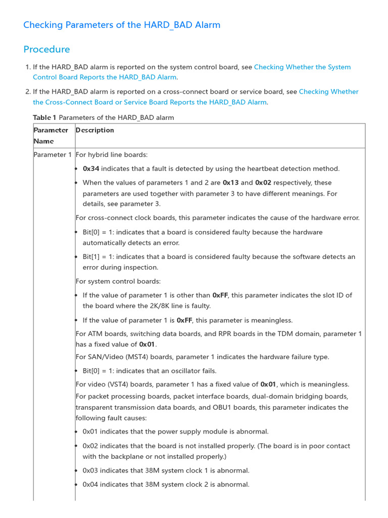 HARD_BAD Alarm Parameter Overview | PDF | Bit | Electronic Oscillator