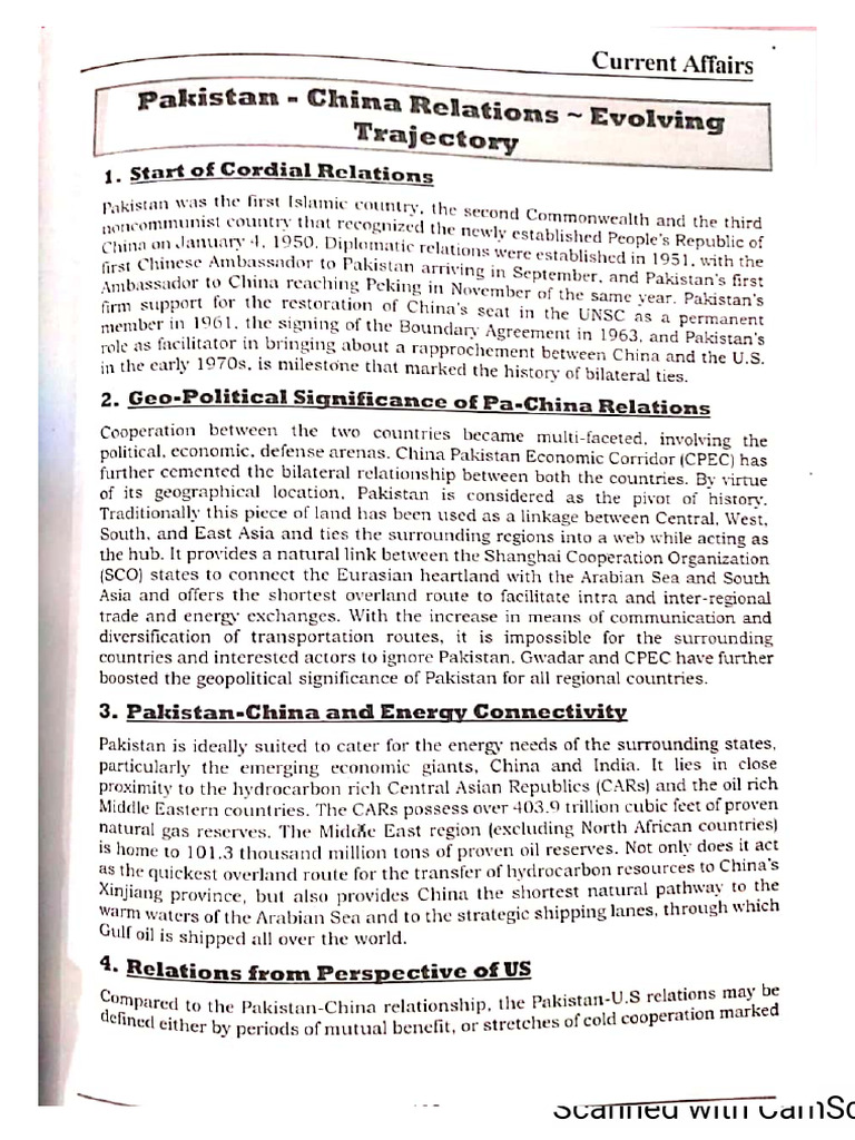 Pakistan China Relations | PDF