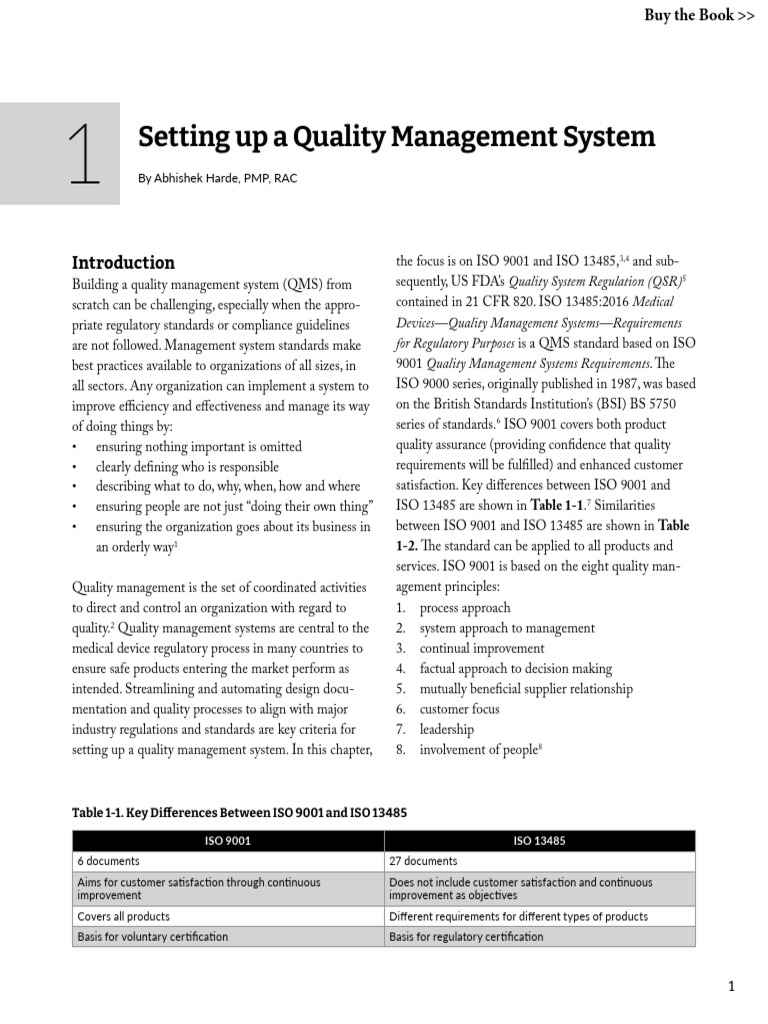 Quality Management Systems For Drugs and Devices Sample Chapter | PDF ...