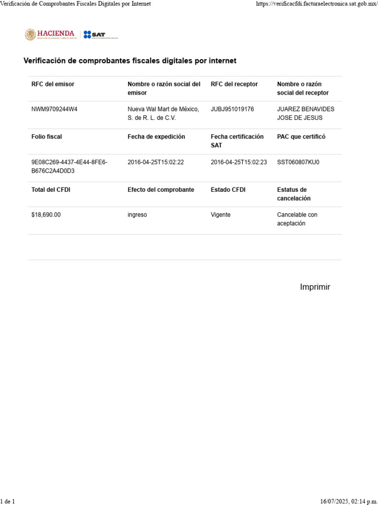 Verificación de Comprobantes Fiscales Digitales Por Internet | PDF