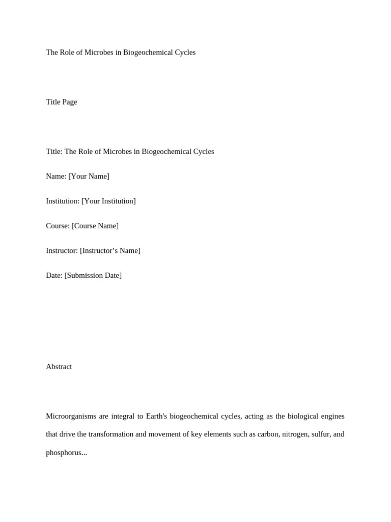 Microbes in Biogeochemical Cycles | PDF