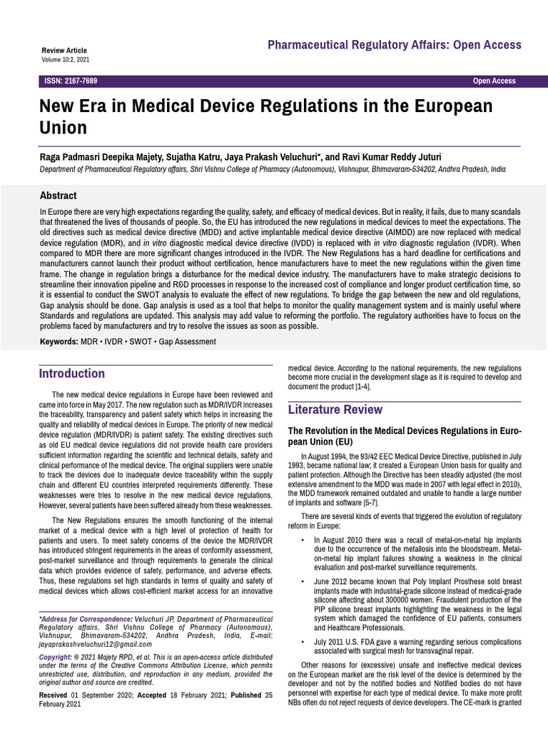 EU Medical Device Regulation Changes | PDF | Medical Device