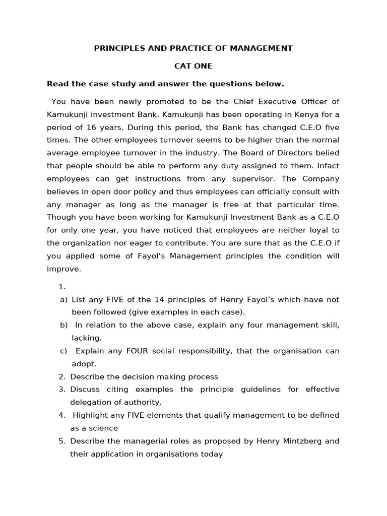 Principles and Practice of Management Cats | PDF | Business