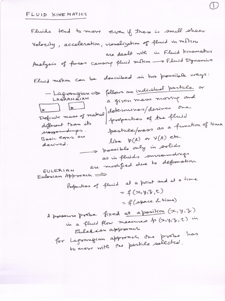 2.1 Fluid Kinematics I | PDF