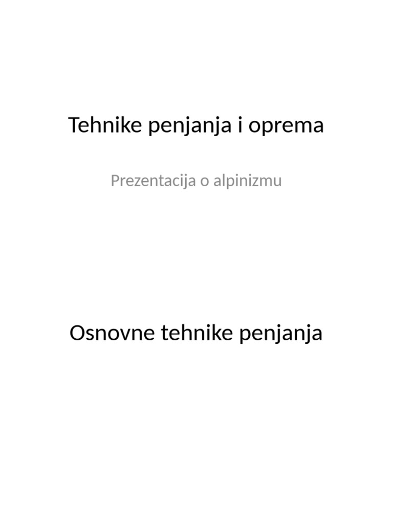Alpinizam - Napredne Tehnike | PDF