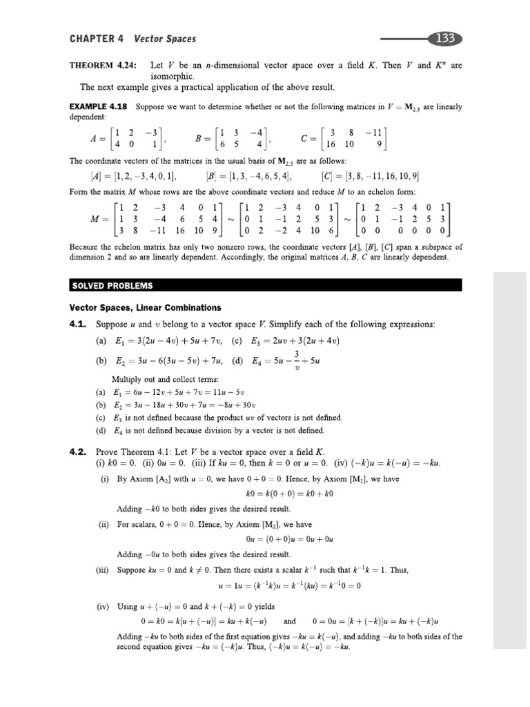Examples From Vector Spaces | PDF