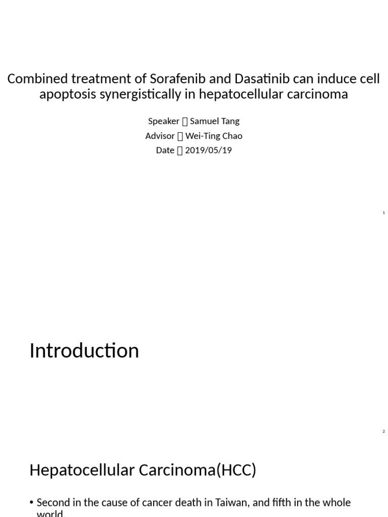 Combination of Sorafenib and Dasatinib Can Induce Cell Apoptosis in ...