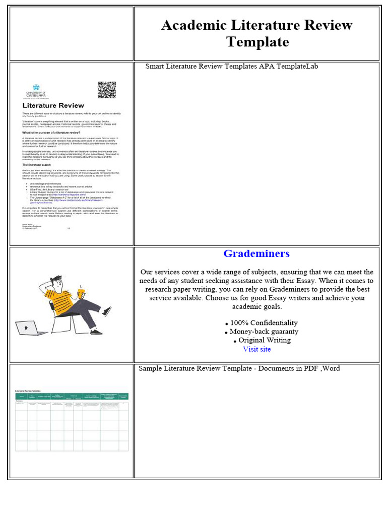 Academic Literature Review Template Guide | PDF | Qr Code | Geographic ...