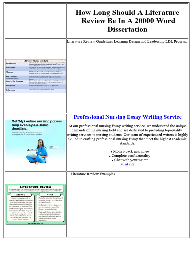 How Long Should A Literature Review Be in A 20000 Word Dissertation ...