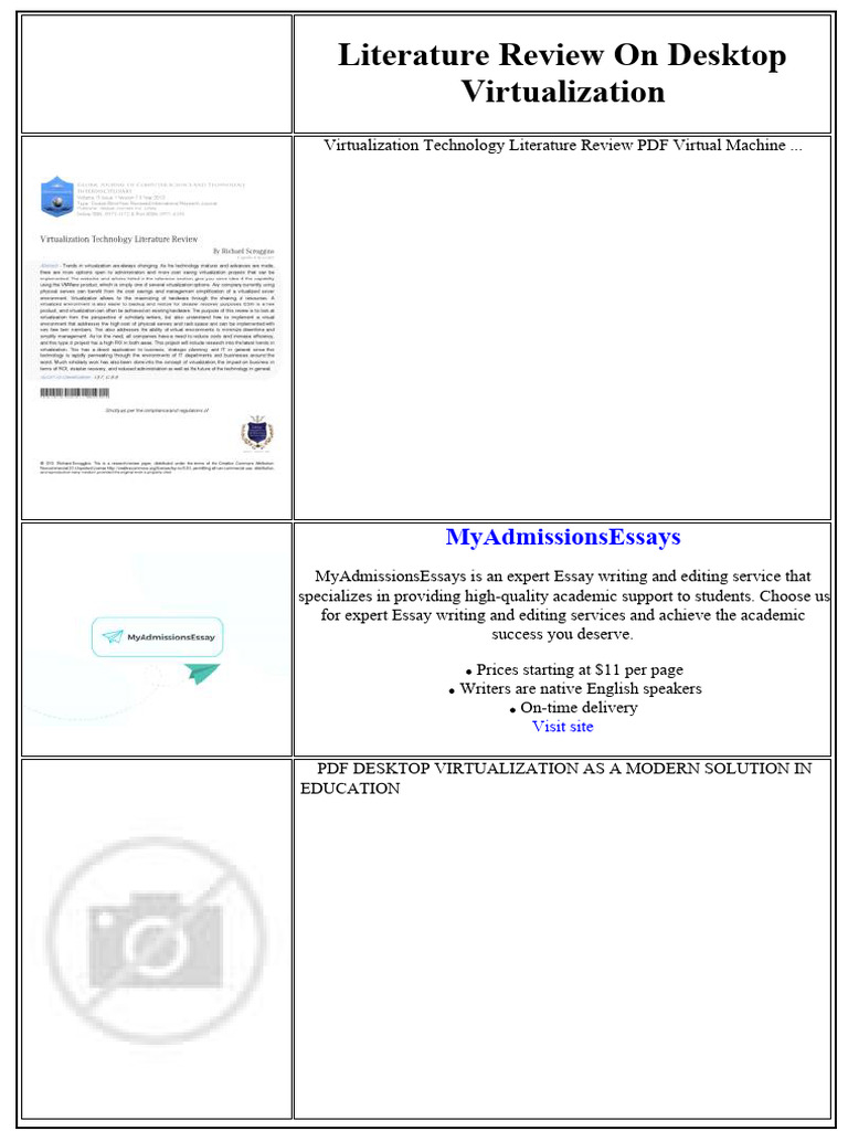 Literature Review On Desktop Virtualization | PDF | Essays | Literature Review