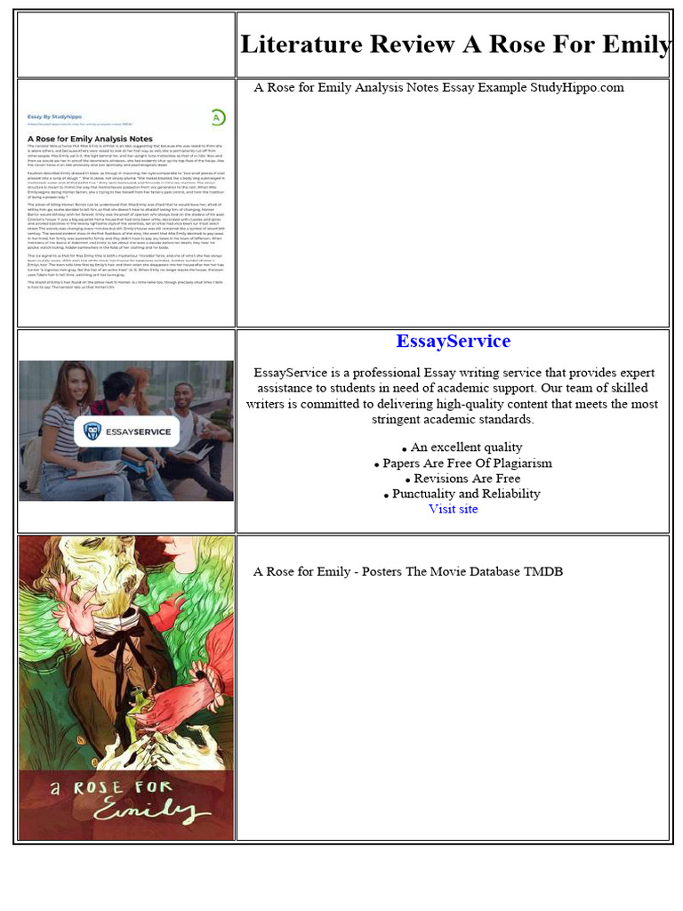 Literature Review A Rose For Emily | PDF | Bullying | Essays
