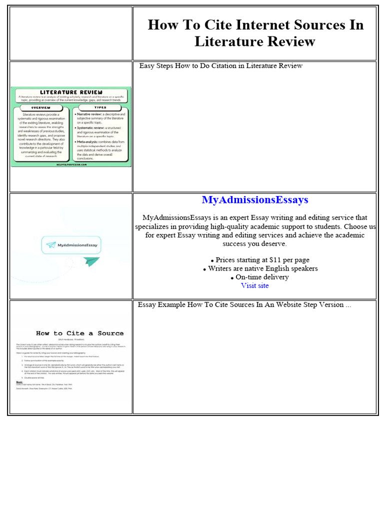 How To Cite Internet Sources in Literature Review | PDF | Human ...